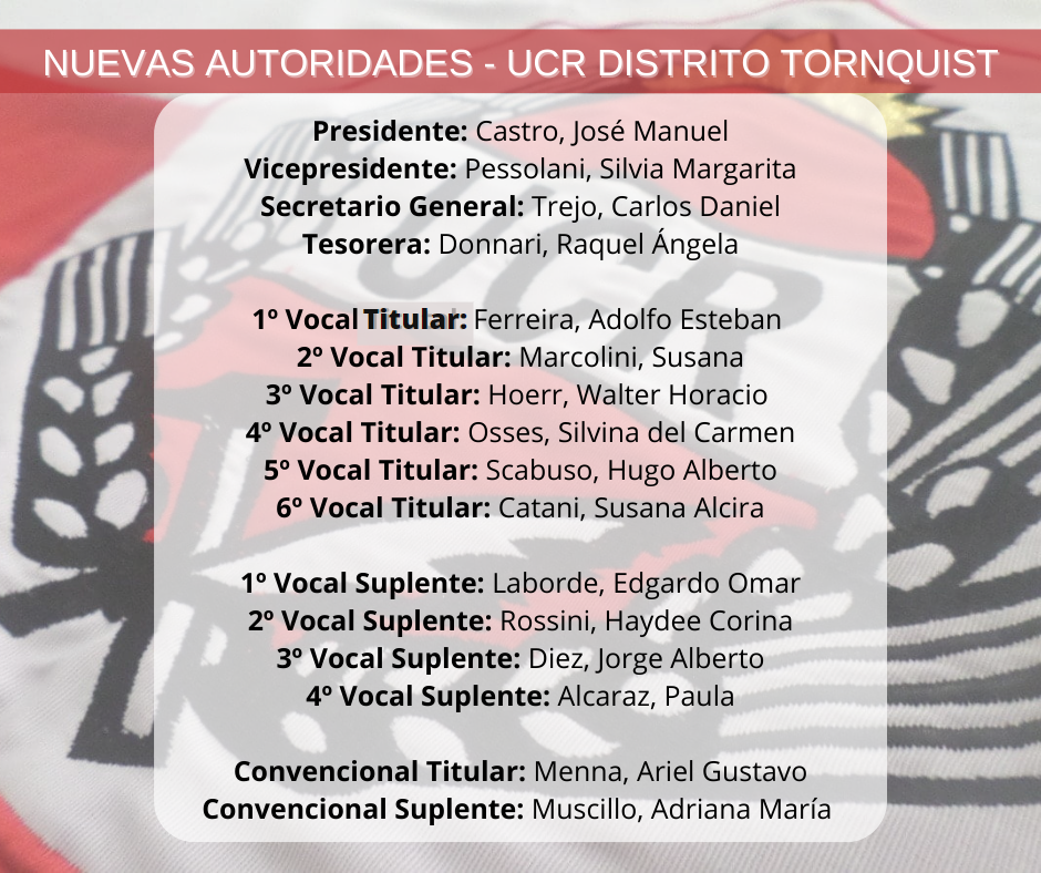 Asumirán nuevas autoridades en el comité de la UCR