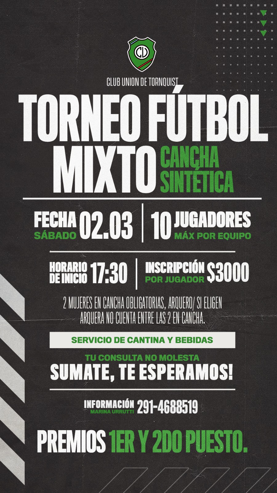 Torneo de Fútbol Mixto, este sábado en el Club Unión
