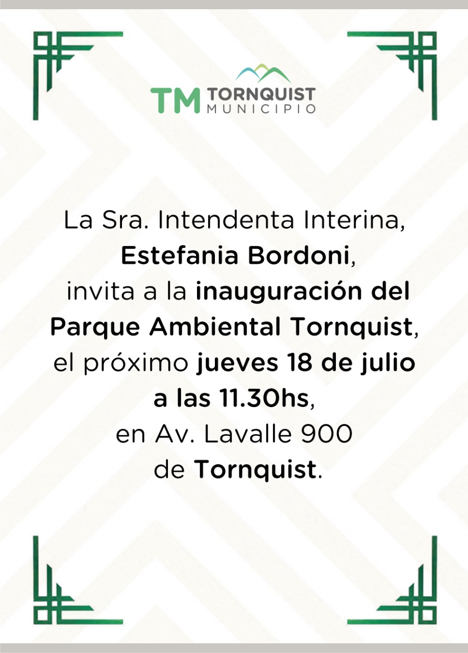 El jueves se inaugurará el Parque Ambiental de Tornquist