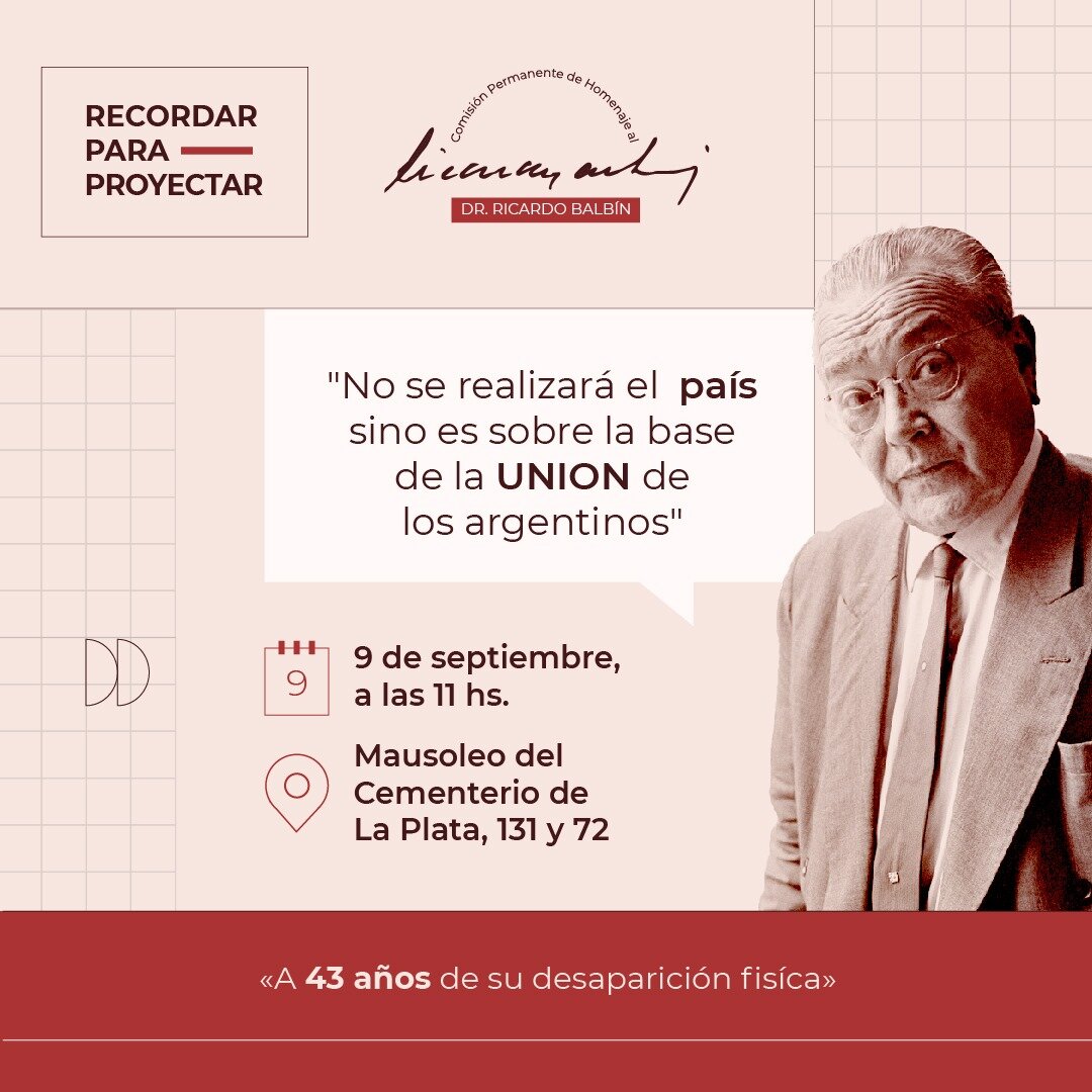 Homenaje a Ricardo Balbín a 43 años de su fallecimiento