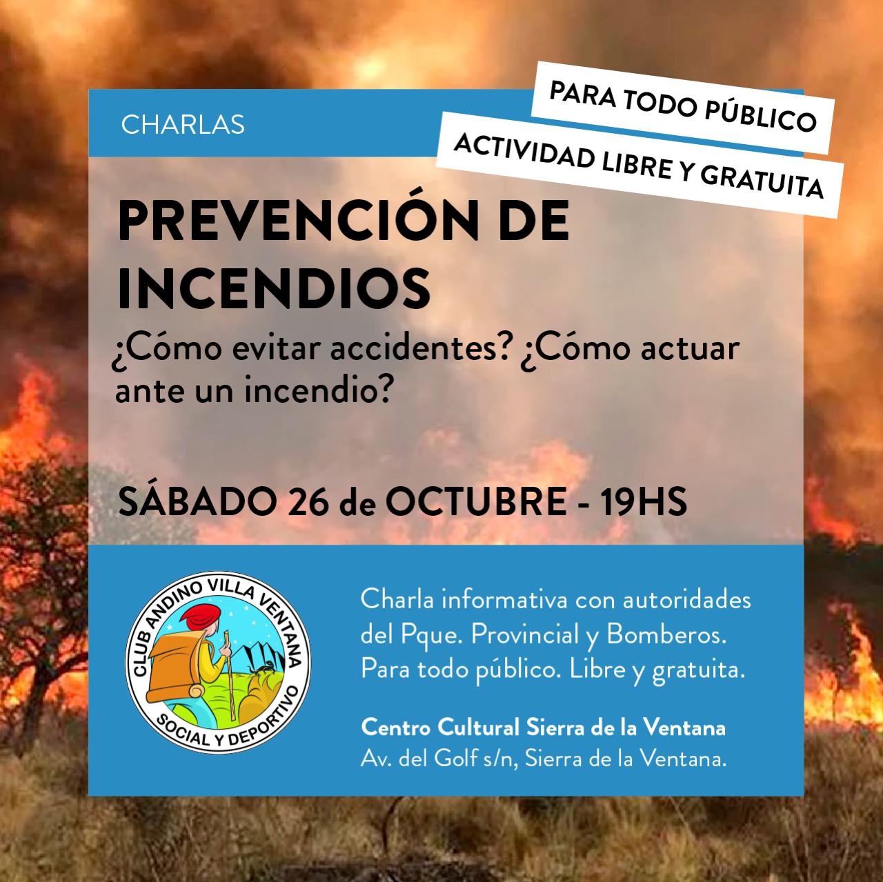 Se brindará una charla sobre prevención de incendios