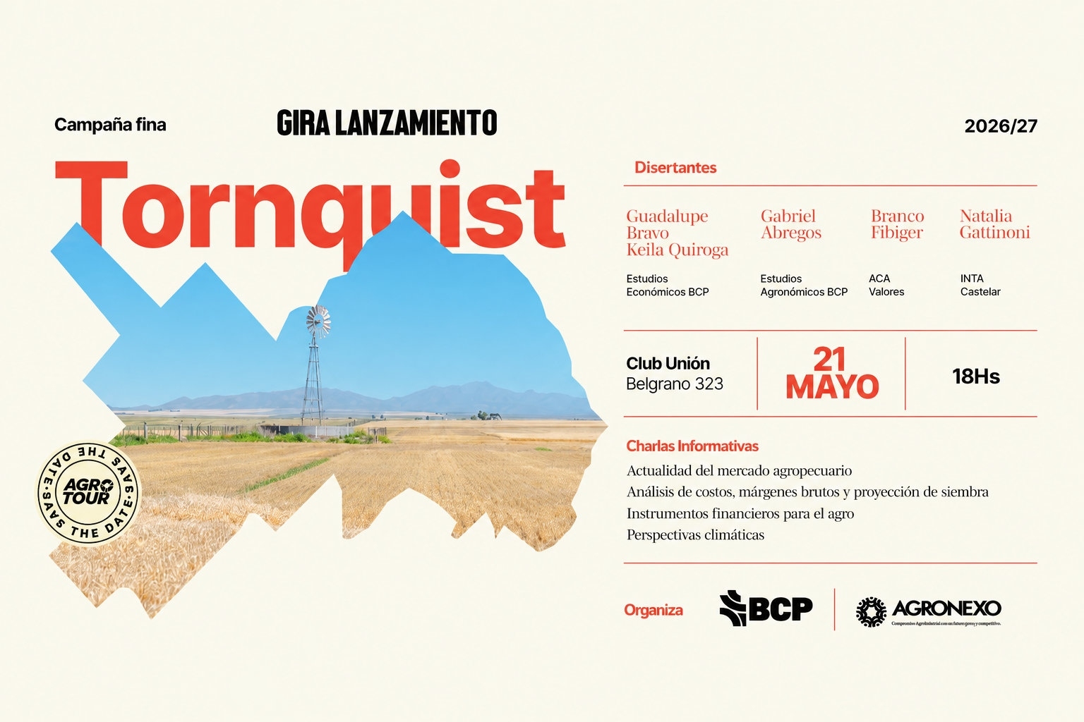 Tornquist recibirá el lanzamiento de la campaña fina 2026/2027