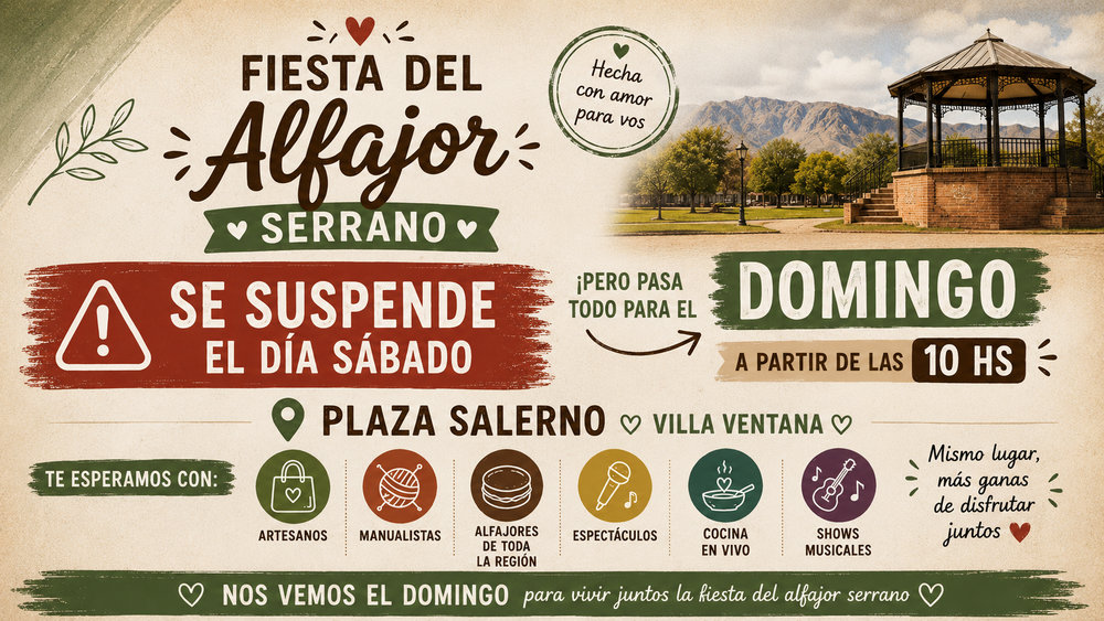 La Fiesta del Alfajor serrano solo será el día domingo en Villa Ventana