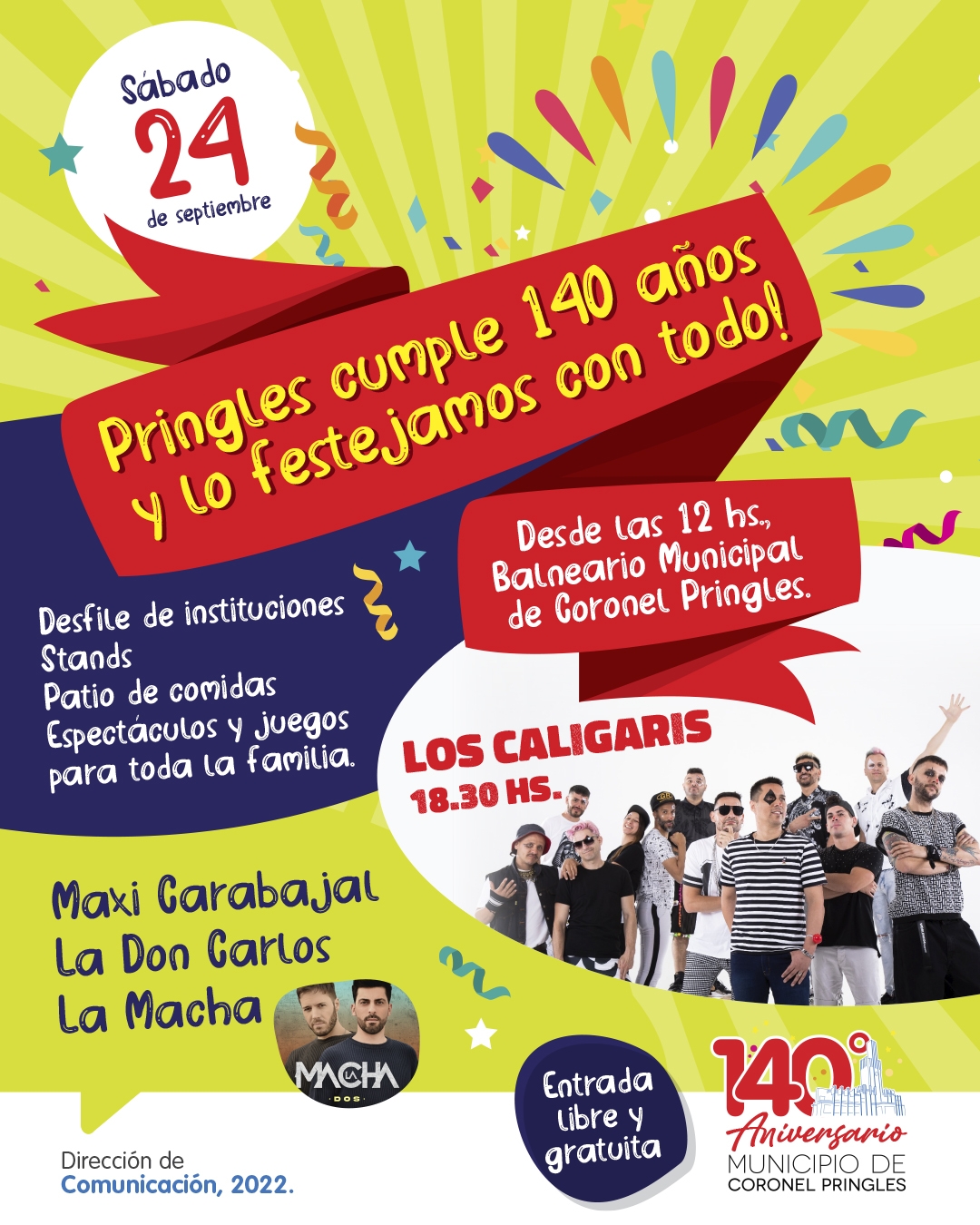 Coronel Príngles se prepara para festejar su 140° aniversario